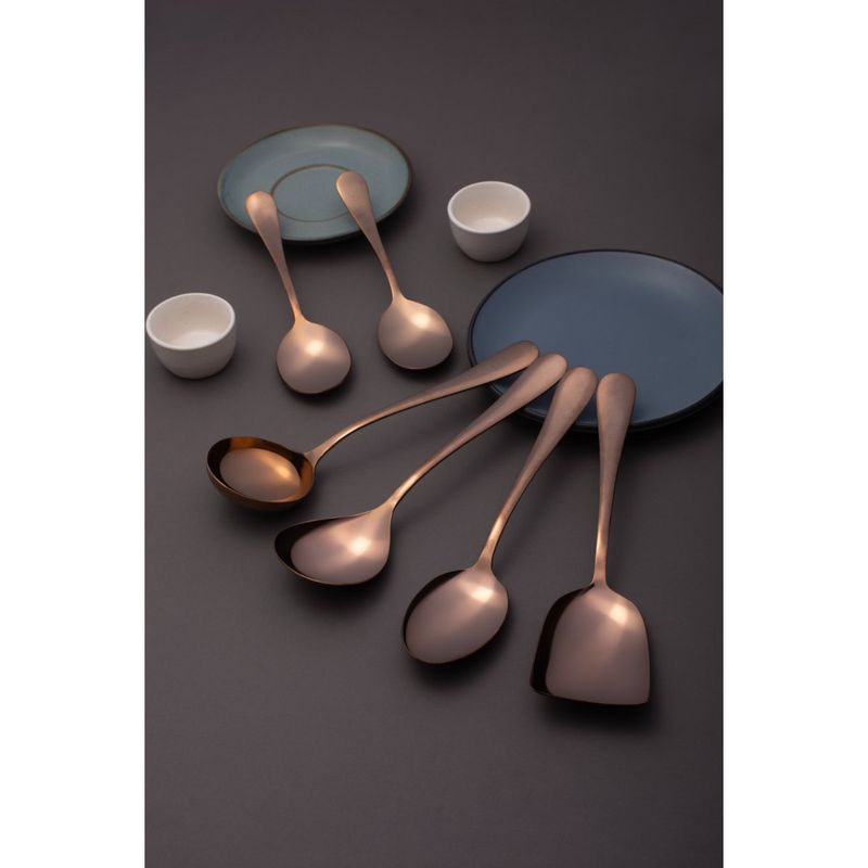 Buy FNS Rosella Rose Gold Stainless Steel Serving Spoon Set - 6 Pcs ...