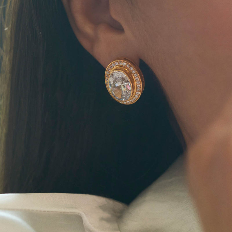 Buy Aulerth White & Gold Numisma Studs by Shivan & Narresh Online