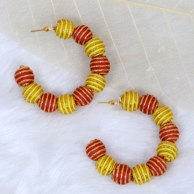 Buy Crunchy Fashion Designer Handmade Yellow& Red Thread Balls ...