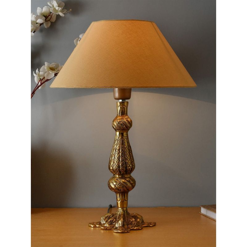 Homesake Metal Table Lamps Shade Scroll Golden: Buy Homesake Metal ...