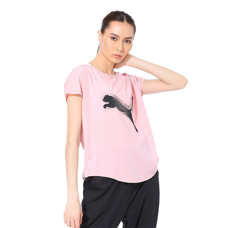 Buy Puma Studio Mesh Yoga Tee Bridal Rose Online