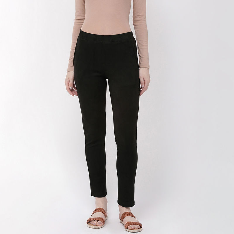 Go Colors Black Suede Treggings: Buy Go Colors Black Suede Treggings ...