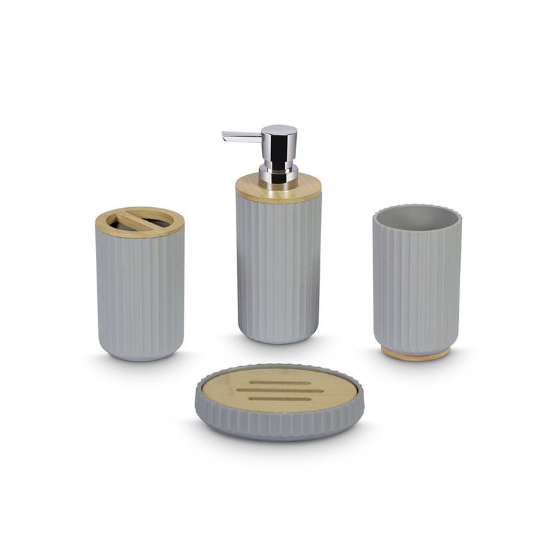 Buy Freelance 4 Pc Bathroom Set Taupe - Soap Dispenser- Soap Dish ...