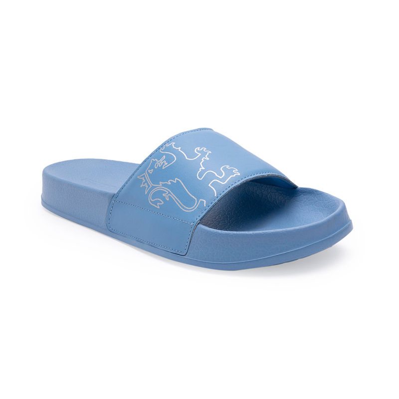Buy Red Tape Women Solid Slate Blue Sliders Online