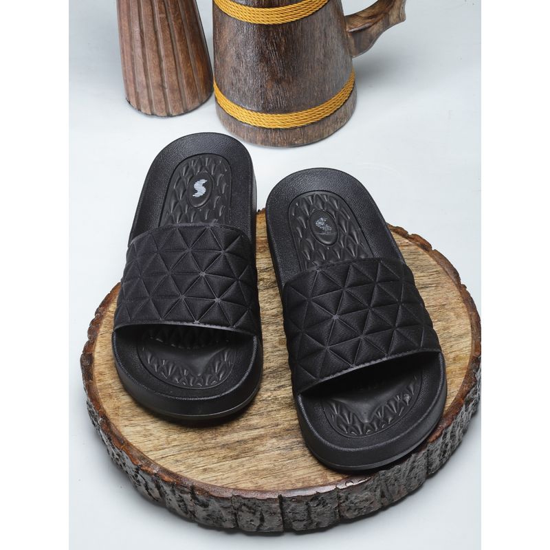 Buy SOLETHREADS Slides Stella Black Solid Women Sliders Online