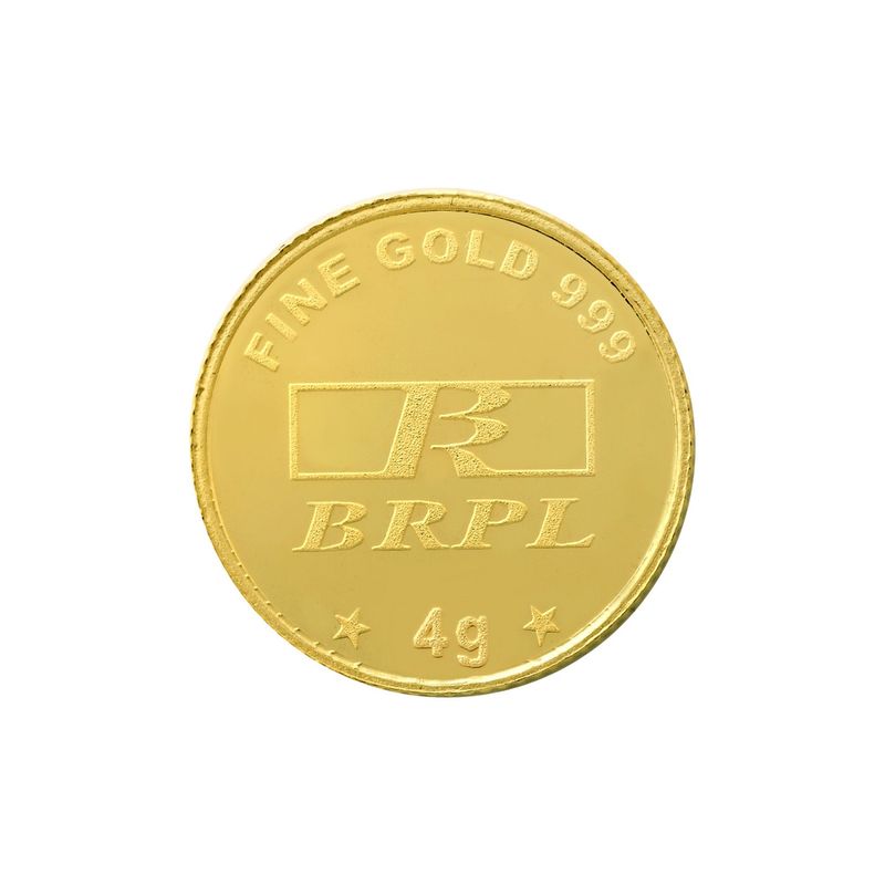 Buy Bangalore Refinery 4 Gram 24Kt 999 Purity Yellow Gold BRPL Coin Online