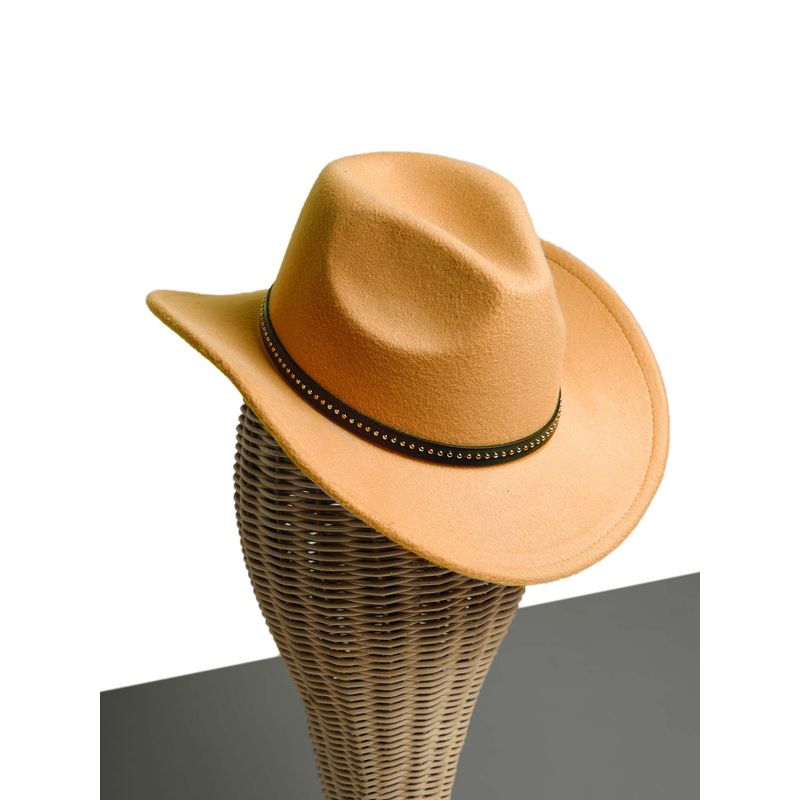 Buy CHOKORE Unisex Iconic & Classy Solid Beige Cowboy Hat Online