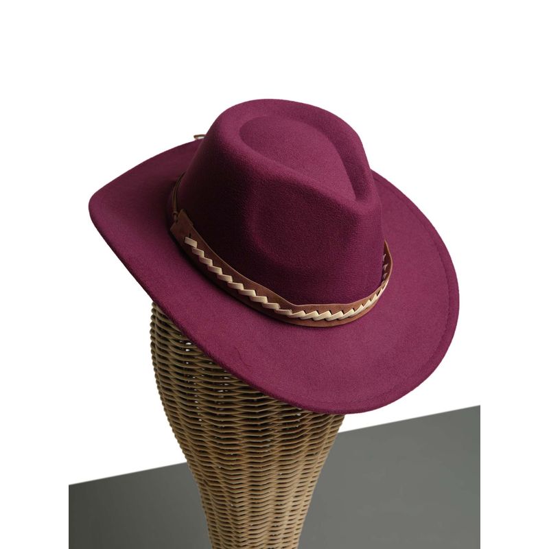 Buy CHOKORE Unisex Classic & Comfortable Solid Maroon Cowboy Hat Online