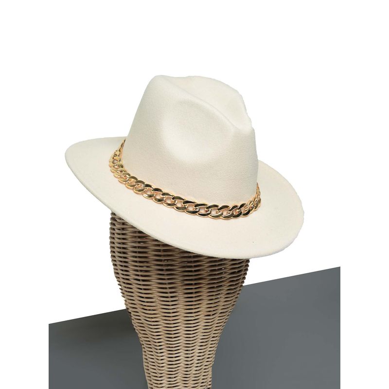 Buy CHOKORE Unisex Classic Solid Cream Fedora Hat Online