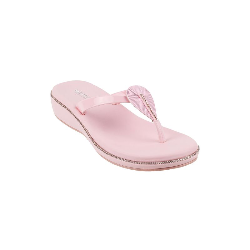 Buy Metro Women Peach Synthetic Slip On Flats Online