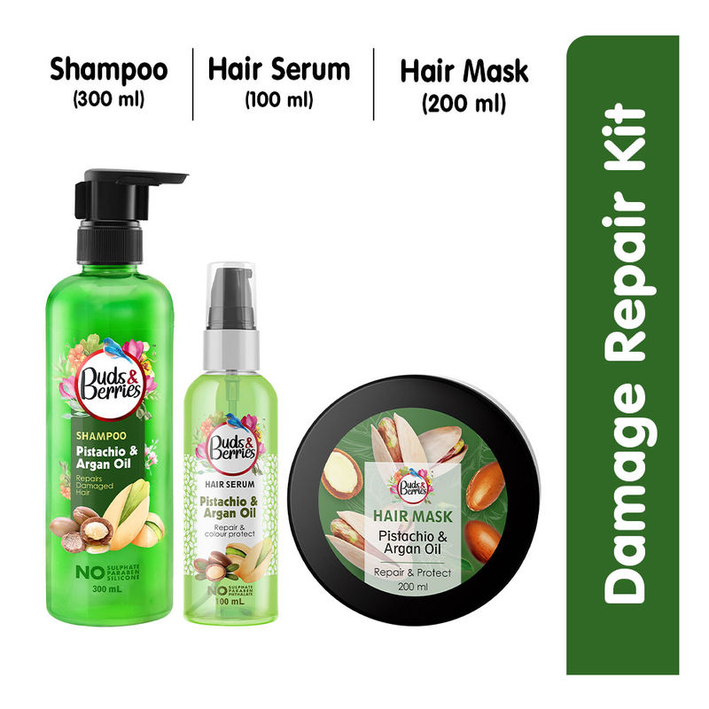 Buds & Berries Pistachio & Argan Oil Protectant Damage Repair Kit ...