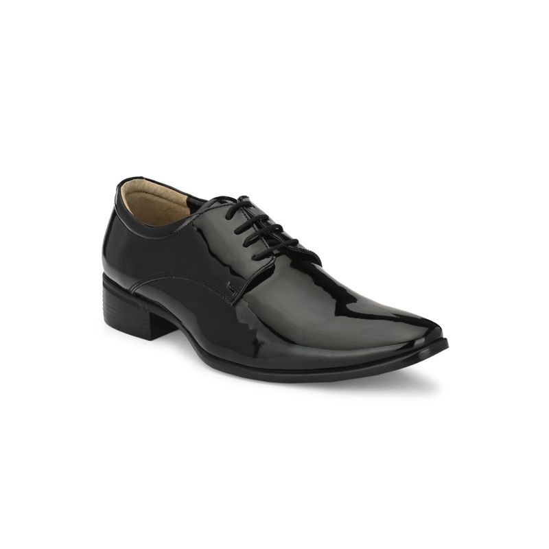 Buy Delize Mens Black Solid Derby Shoes Online