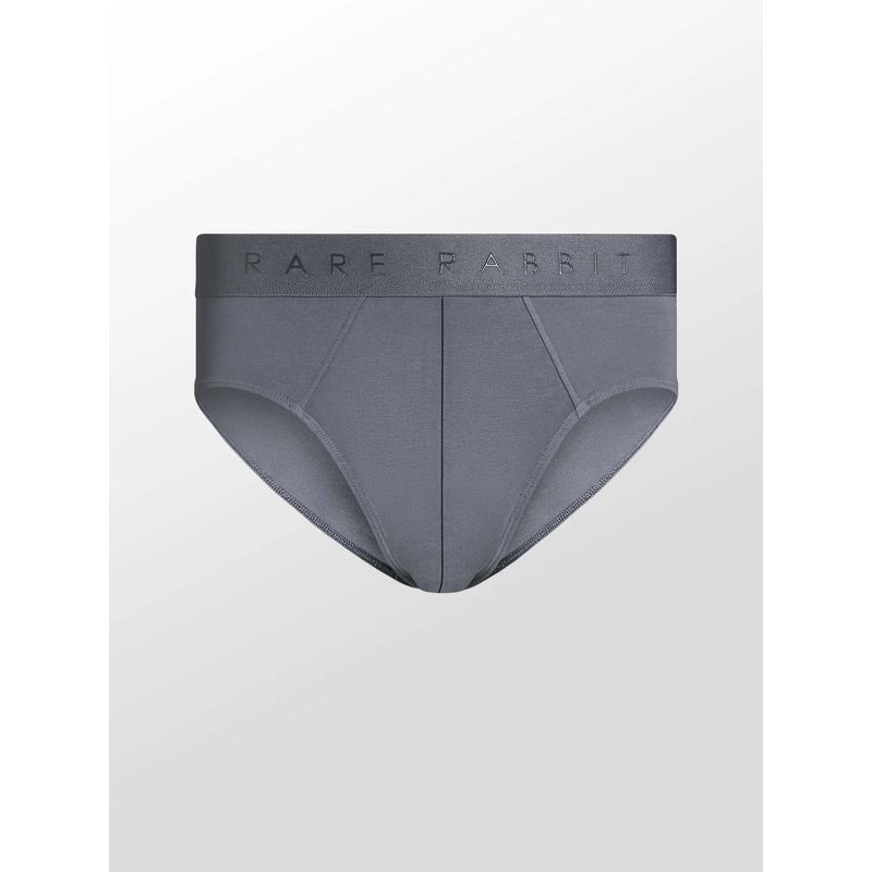 Buy Rare Rabbit Men Grey Solid Briefs Online