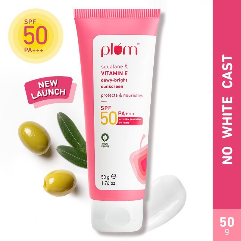 Buy Plum Squalane & Vitamin E Dewy-Bright SPF 50 Sunscreen For Normal ...