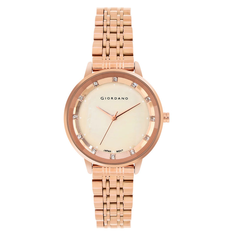 Buy Giordano Off White Dial Analog Watch for Women 3 Hand Mechanism ...