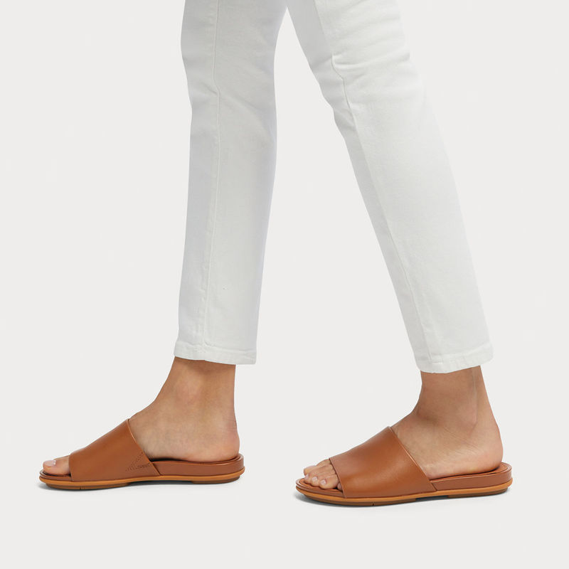 Buy Fitflop Tan Synthetic Women Sliders Online