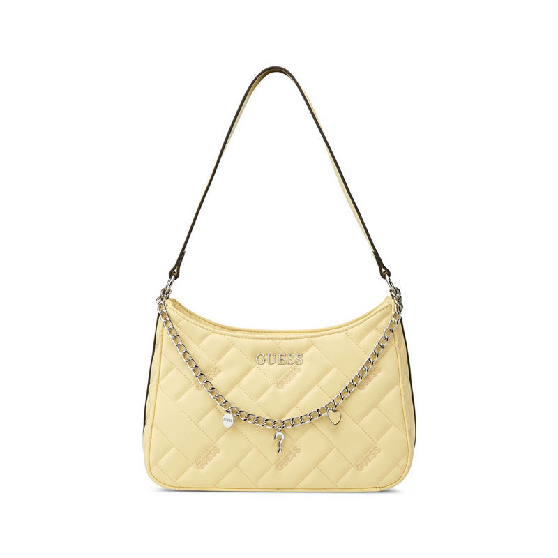 Buy Guess Yellow Pu Solid Handbag Online