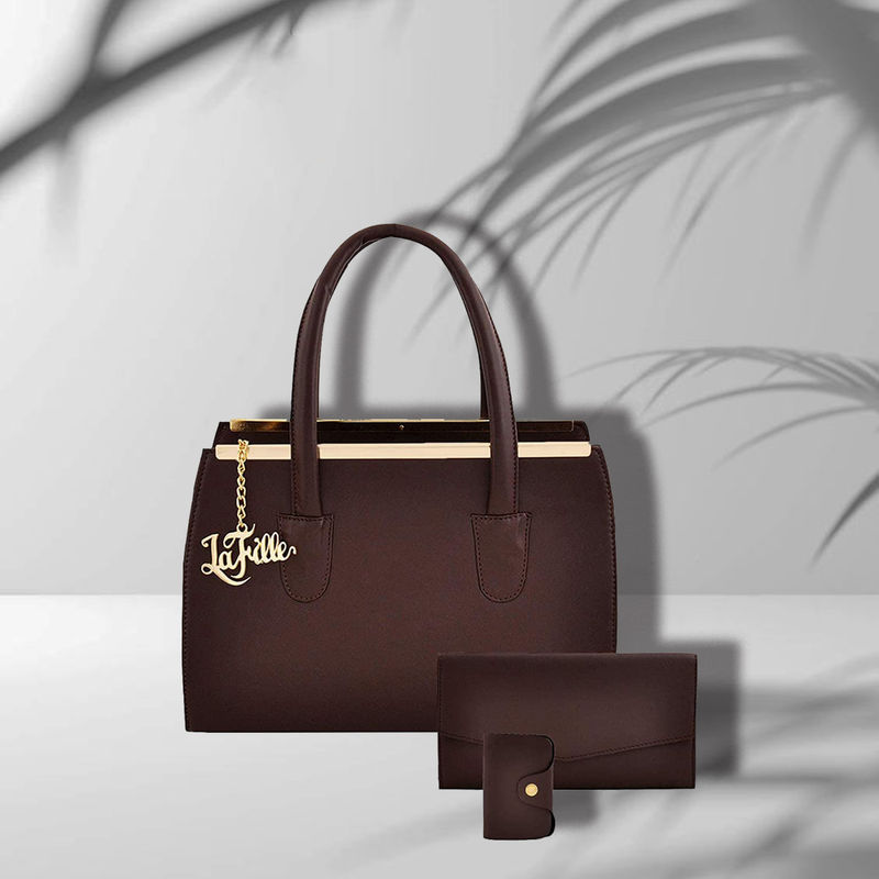 LaFille Black Women Handbag Set Of 3 Bags: Buy LaFille Black Women ...