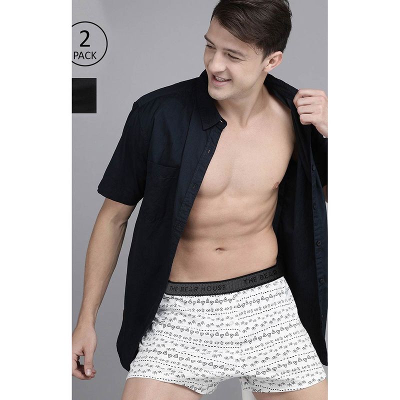 Buy The Bear House Men Comfort Fit Knitted Boxers Black (Pack of 2) Online