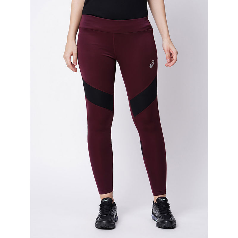 Buy ASICS Mesh Panel Wine Womens Tights Online
