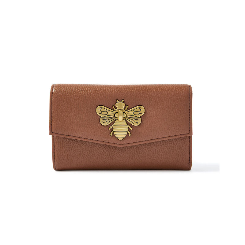 Buy Accessorize London Womens Faux Leather Brown Britney Bee Wallet Online