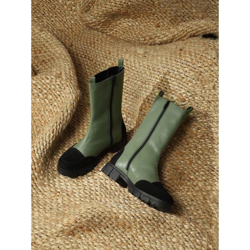 Buy Truffle Collection Green Solid Boots Online