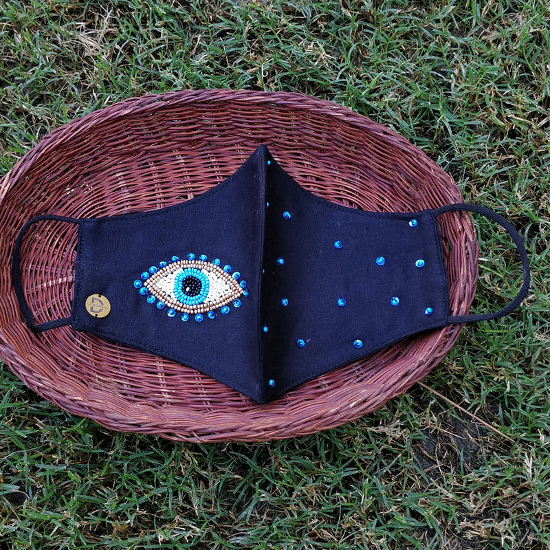 Buy Diya Aswani Black Evil Eye Mask Online