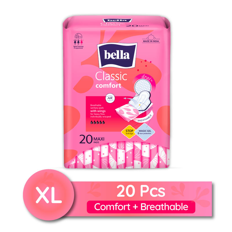 Buy Bella Classic Comfort Maxi Drai, Breathable Sanitary Pads with ...