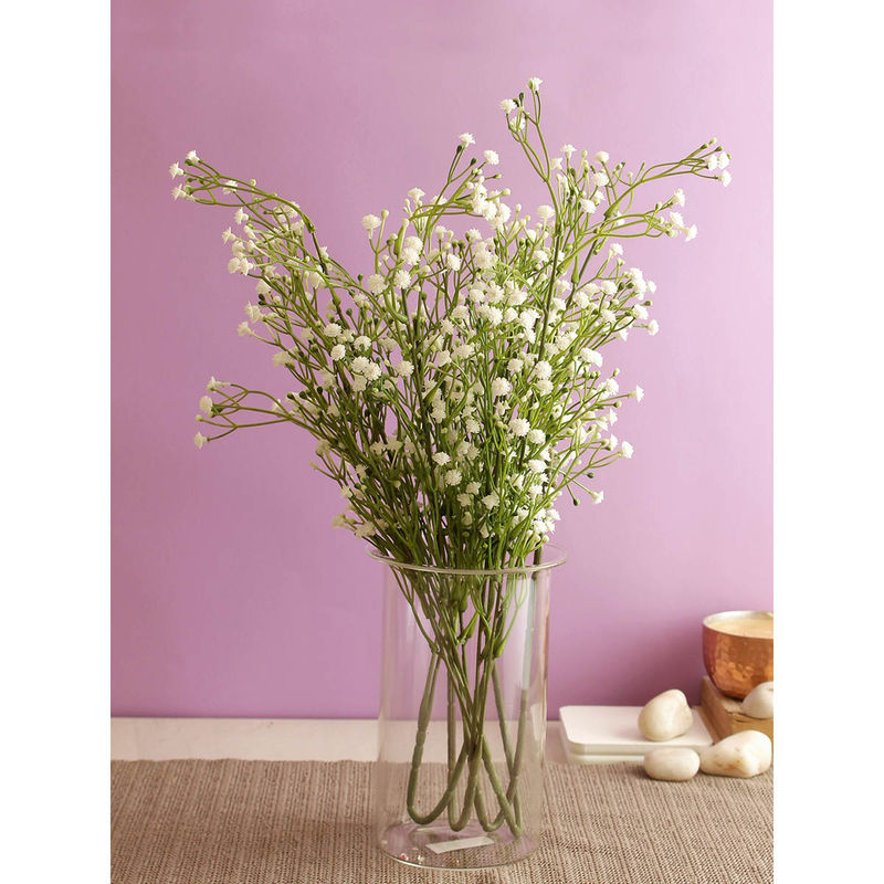 Buy Tayhaa Serene White Set Of Millet Flower Bunch (Pack Of 4) Online