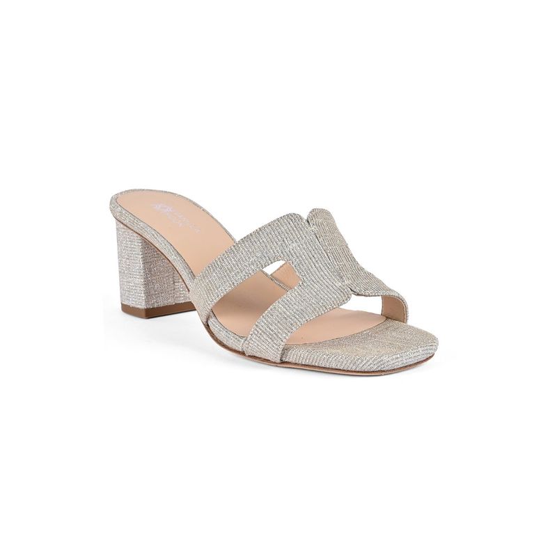 Vanilla Moon Heels Silver Embellished Sequined: Buy Vanilla Moon Heels ...