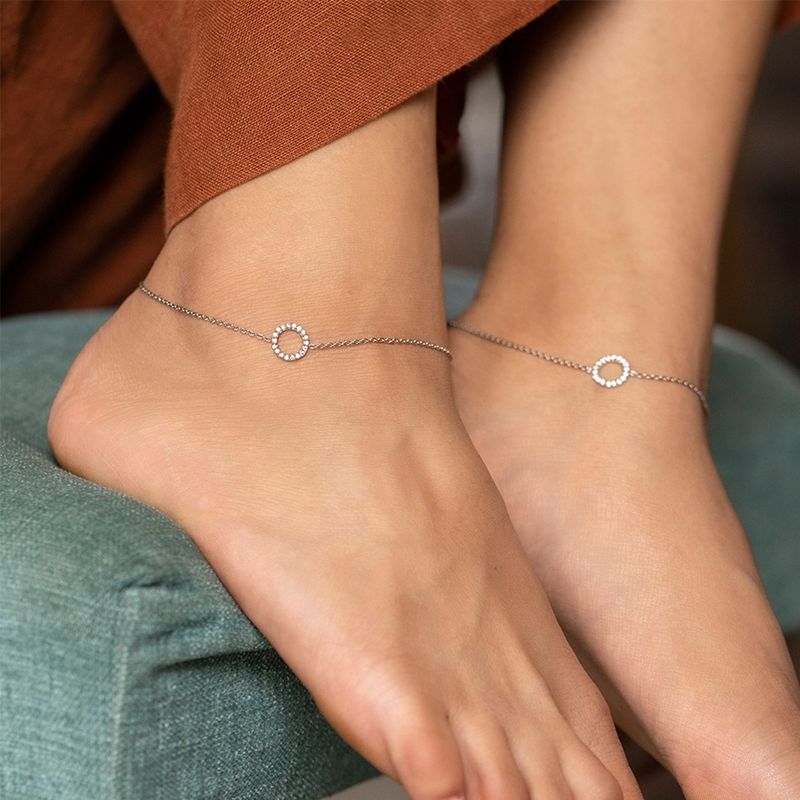 Buy Shaya by CaratLane What Goes Around Circle Anklets in 925 Silver Online