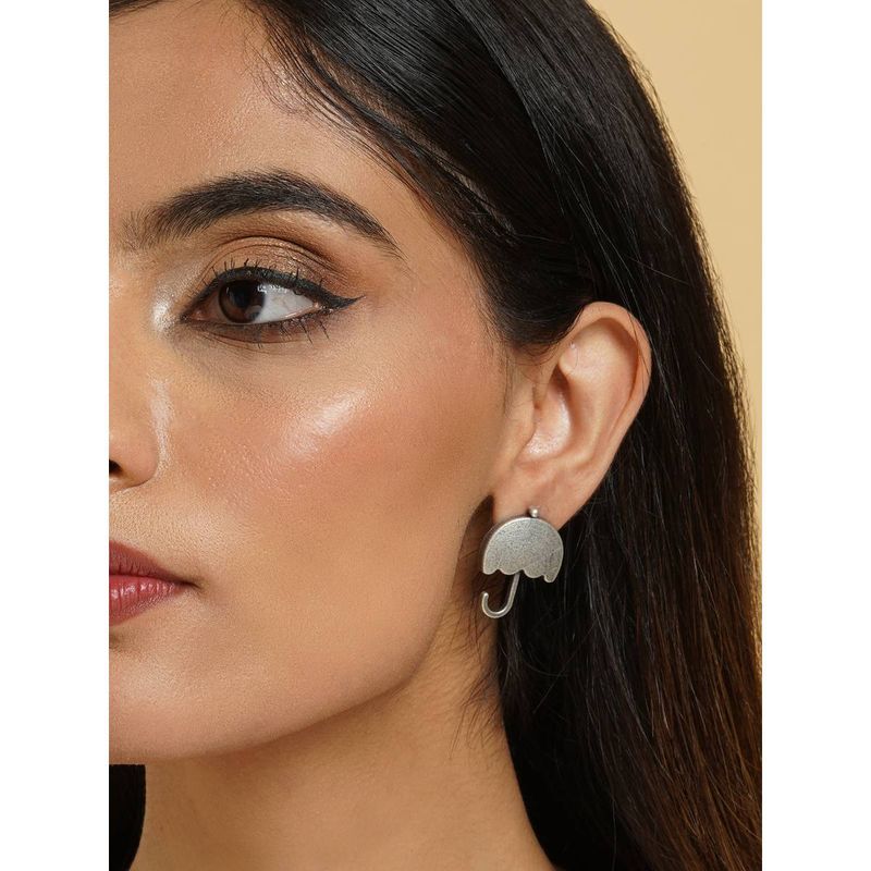 Buy Teejh Silver Oxidised Canopy Earrings Online