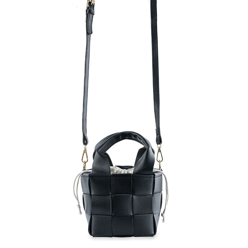 Buy NUFA Woven Top Handle Black Crossbody Bag Online