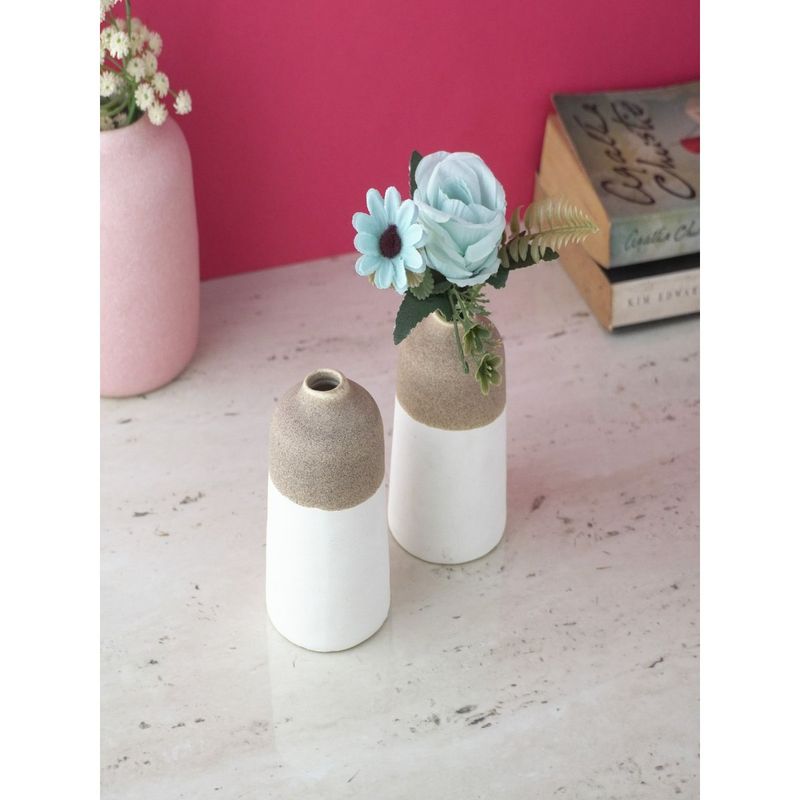Buy The Decor Mart Modern Two - Tone Ceramic Vase - Set Of 2 Online