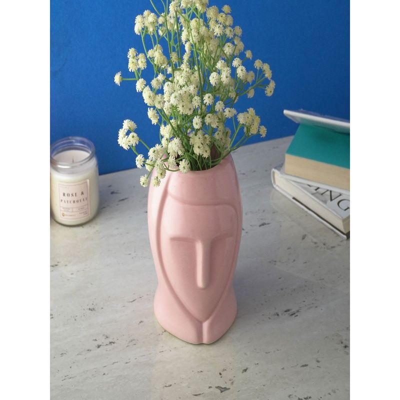 Buy The Decor Mart Pink Lady Face Ceramic Vase Online