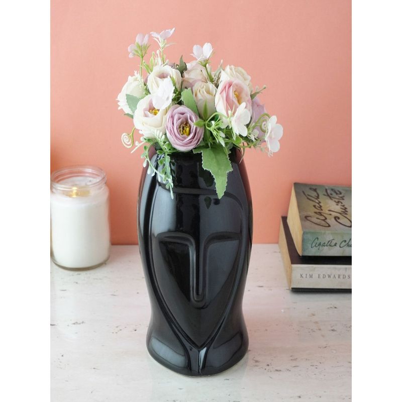 Buy The Decor Mart Black Lady Face Ceramic Vase Online