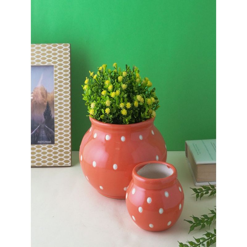 Buy The Decor Mart Modern Matka Ceramic Planter - Orange Online