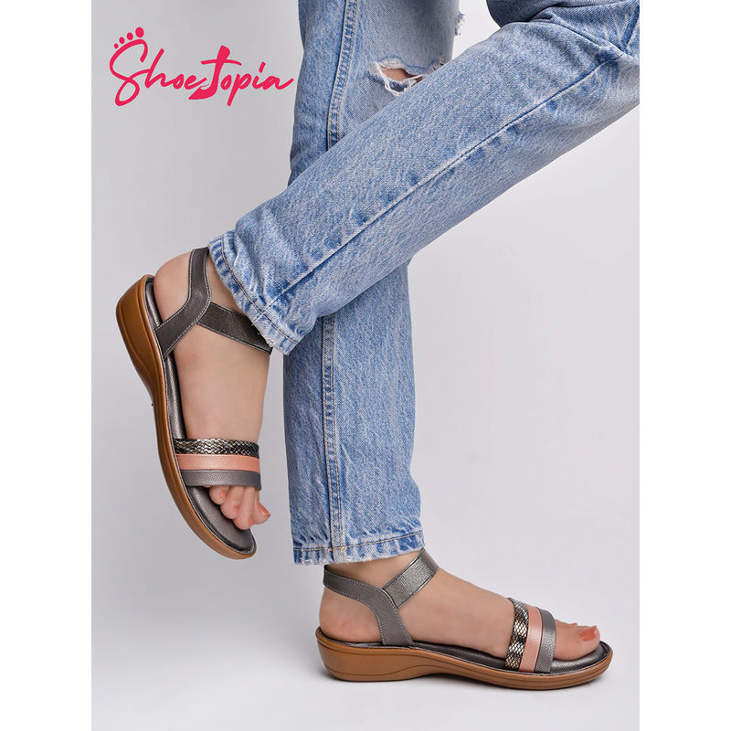 Buy Shoetopia Womens Fashion and Comfortable Casual Grey Sandals Online
