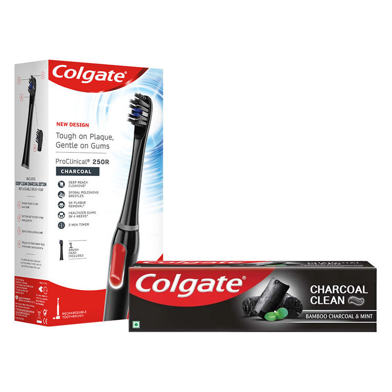 Buy Colgate ProClinical 250R Charcoal Electric Toothbrush and Charcoal ...
