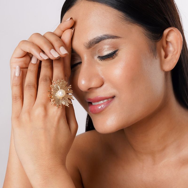 Buy Joker & Witch Thetis White Pearl Gold Ring Online