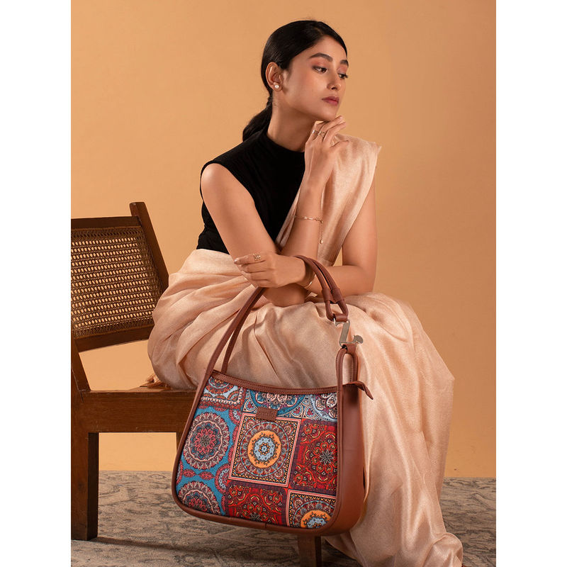Buy Zouk Multicolor Mandala Print Sleek Shoulder Bag Online