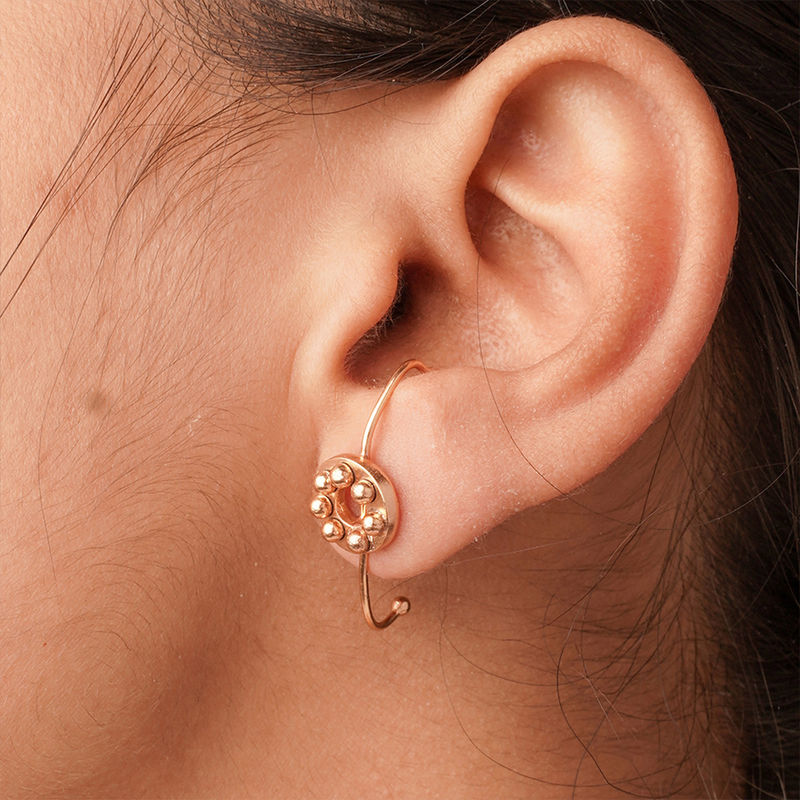 Buy Suhani Pittie Mad City Gold Plated Button Ear Stud Online
