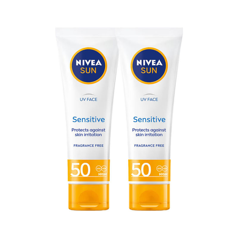 Buy NIVEA Sun UV Face Sensitive SPF 50 Cream - Pack Of 2 Online