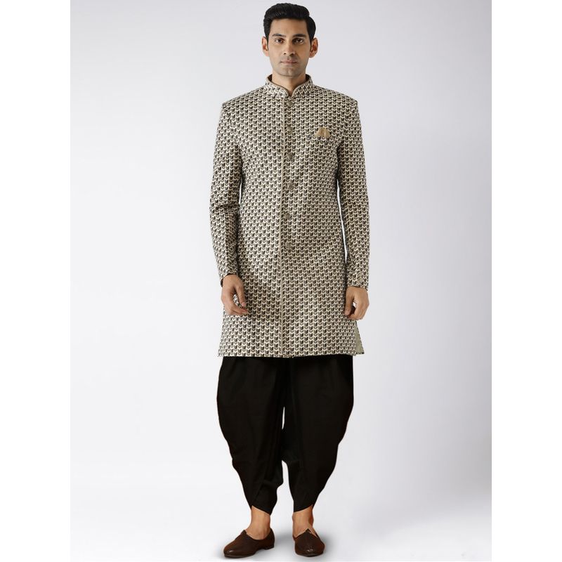 Buy KISAH Mens Grey Sherwani Dhoti Pants (Set of 2) Online