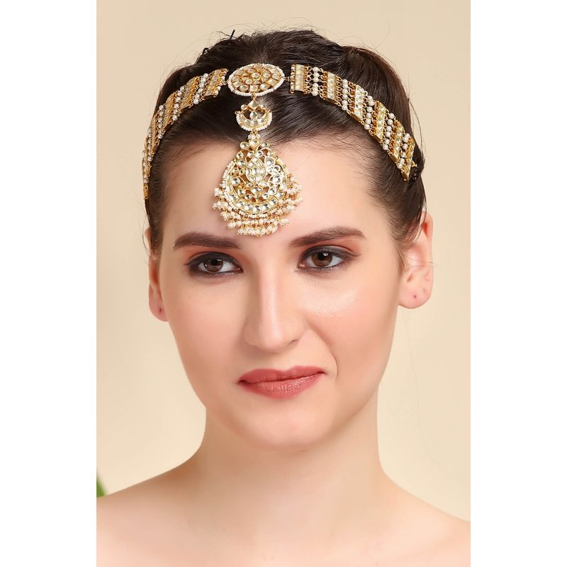 Buy Auraa Trends Traditional Kundan Gold Plated Sheeshpati Mathapati Online