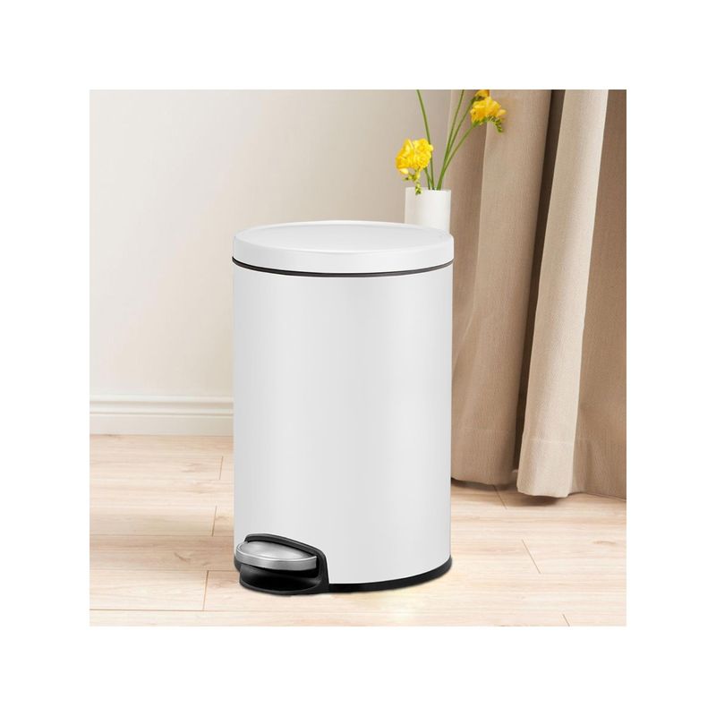 Buy OBSESSIONS Fingerprint Resistant Step Dustbin 5 Litres White Online