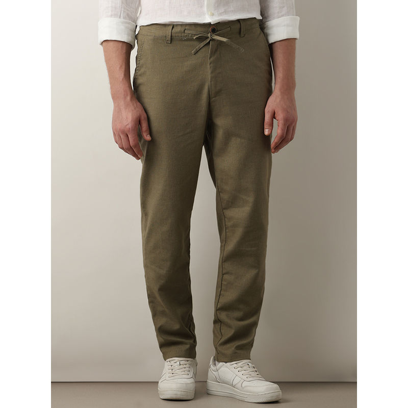 Buy Selected Dark Green Mid Rise Casual Pant Online