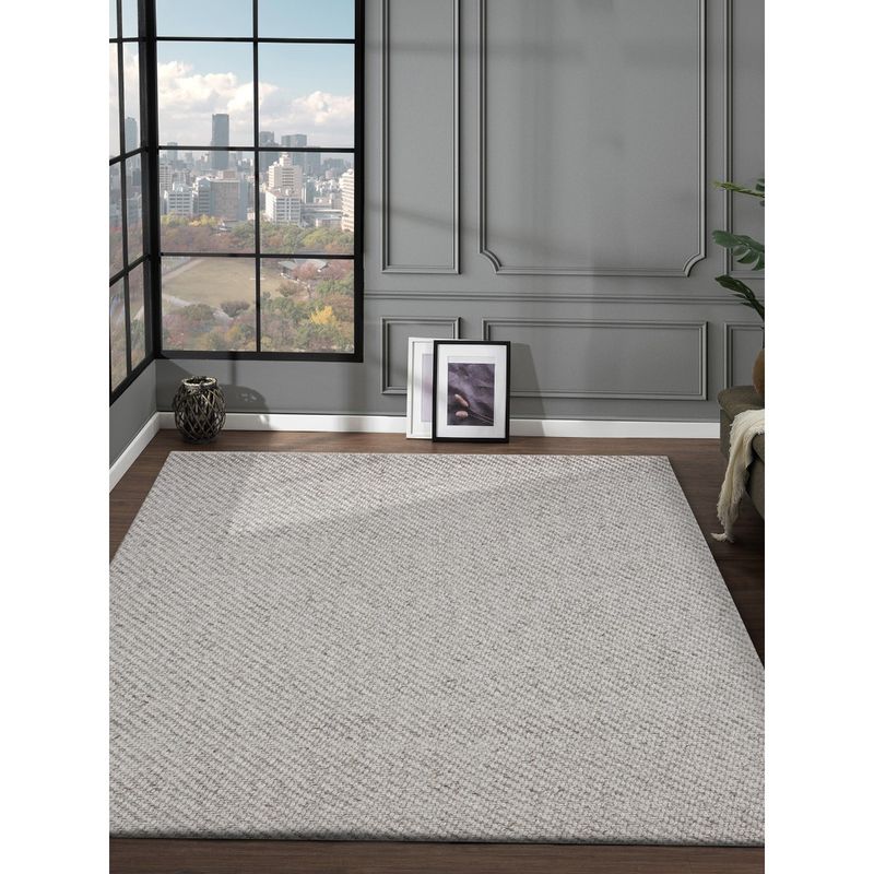 Buy OBSESSIONS Solid Wool and Polyester Carpet, Light Grey (4x6 feet ...