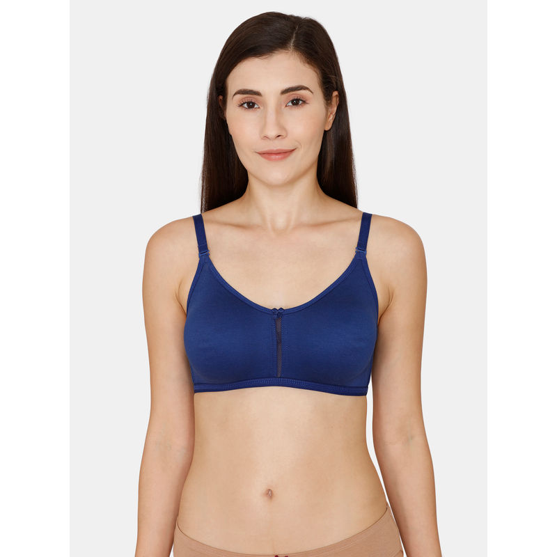 Buy Rosaline Double Layered Medium Padded Non Wired 3/4Th Coverage T-Shirt Bra - Blue Depth Online