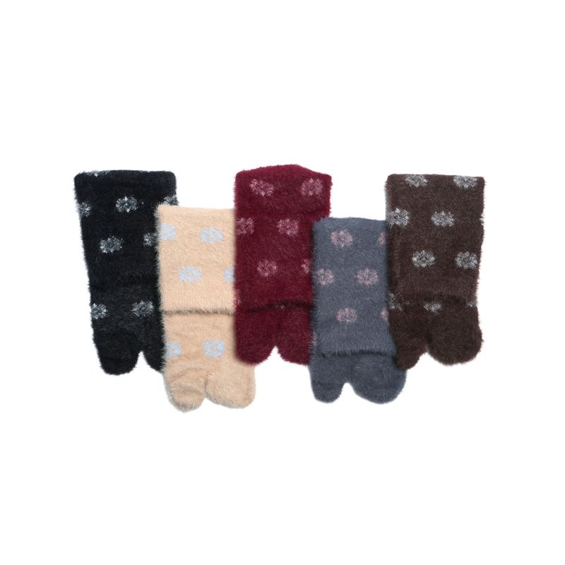 Buy NEXT2SKIN Women'S Fur Winter Ankle Thumb Socks with Floral Pattern ...